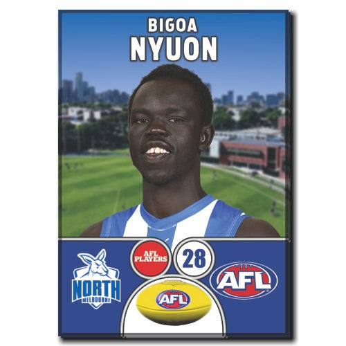 2024 AFL North Melbourne Football Club - NYUON, Bigoa – Sporting Souvenirs